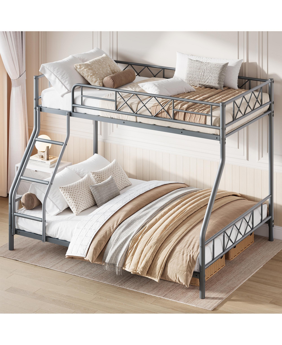 Click here for homfan Heavy Duty Metal Bunk Bed Twin Over Full Si... prices