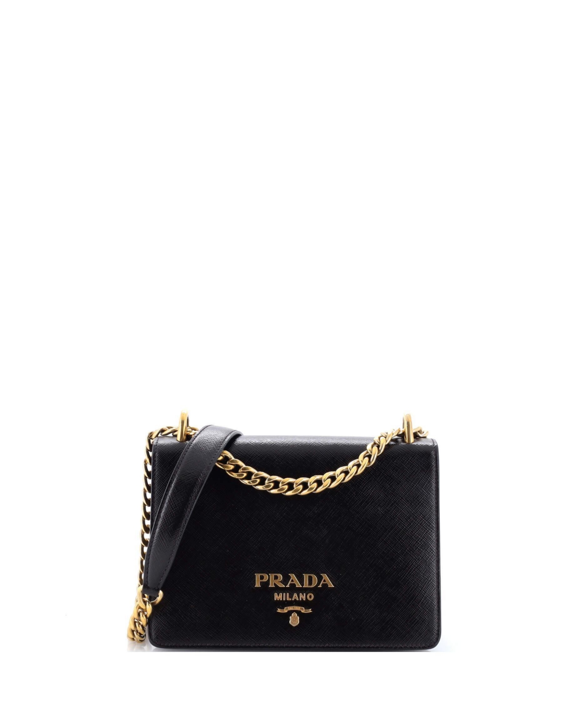 Click here for Pre-Owned Prada Small Chain Flap Bag Saffiano Leat... prices