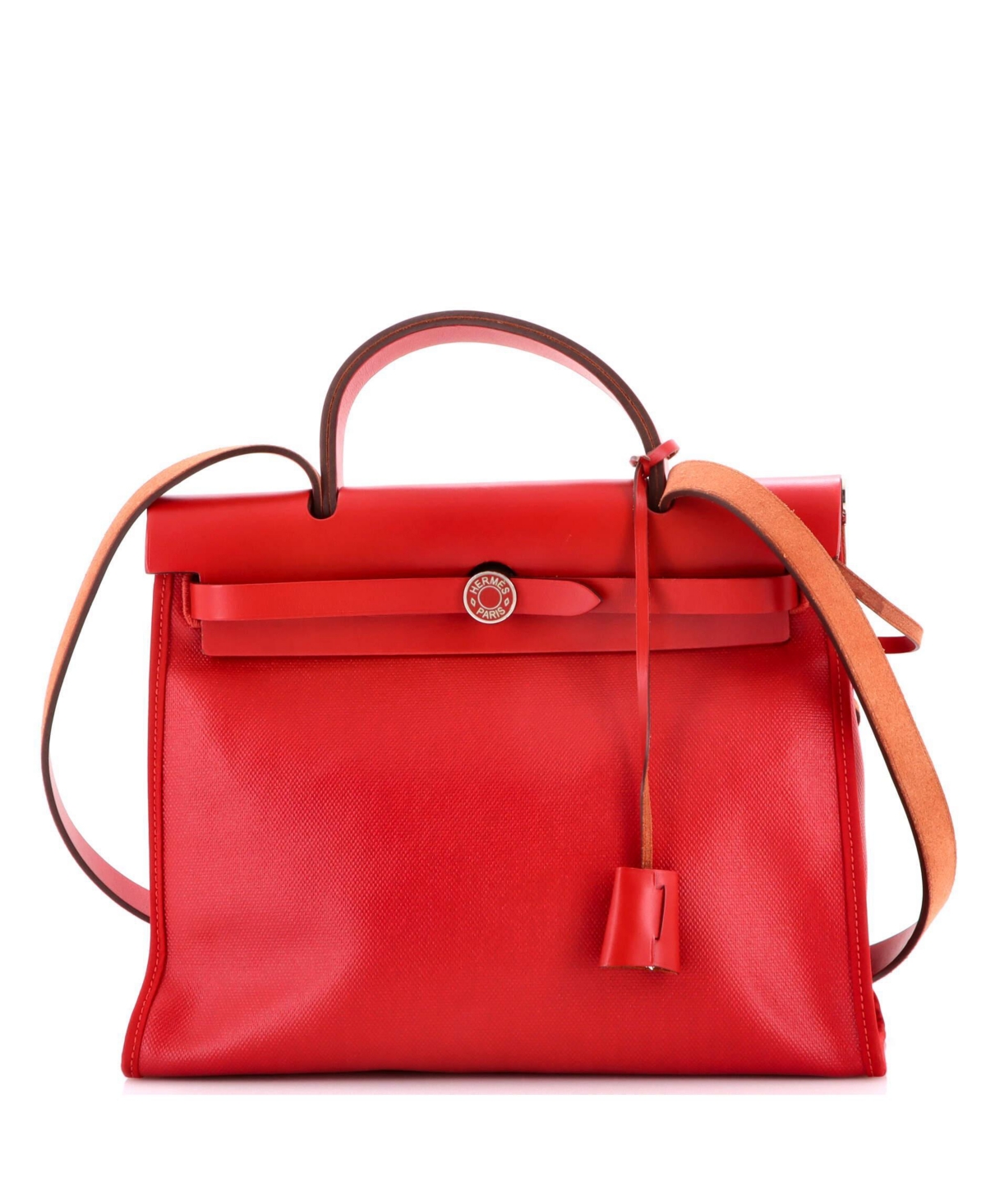 Click here for Pre-Owned HERMES 31 Herbag Zip Berline Vache Canva... prices