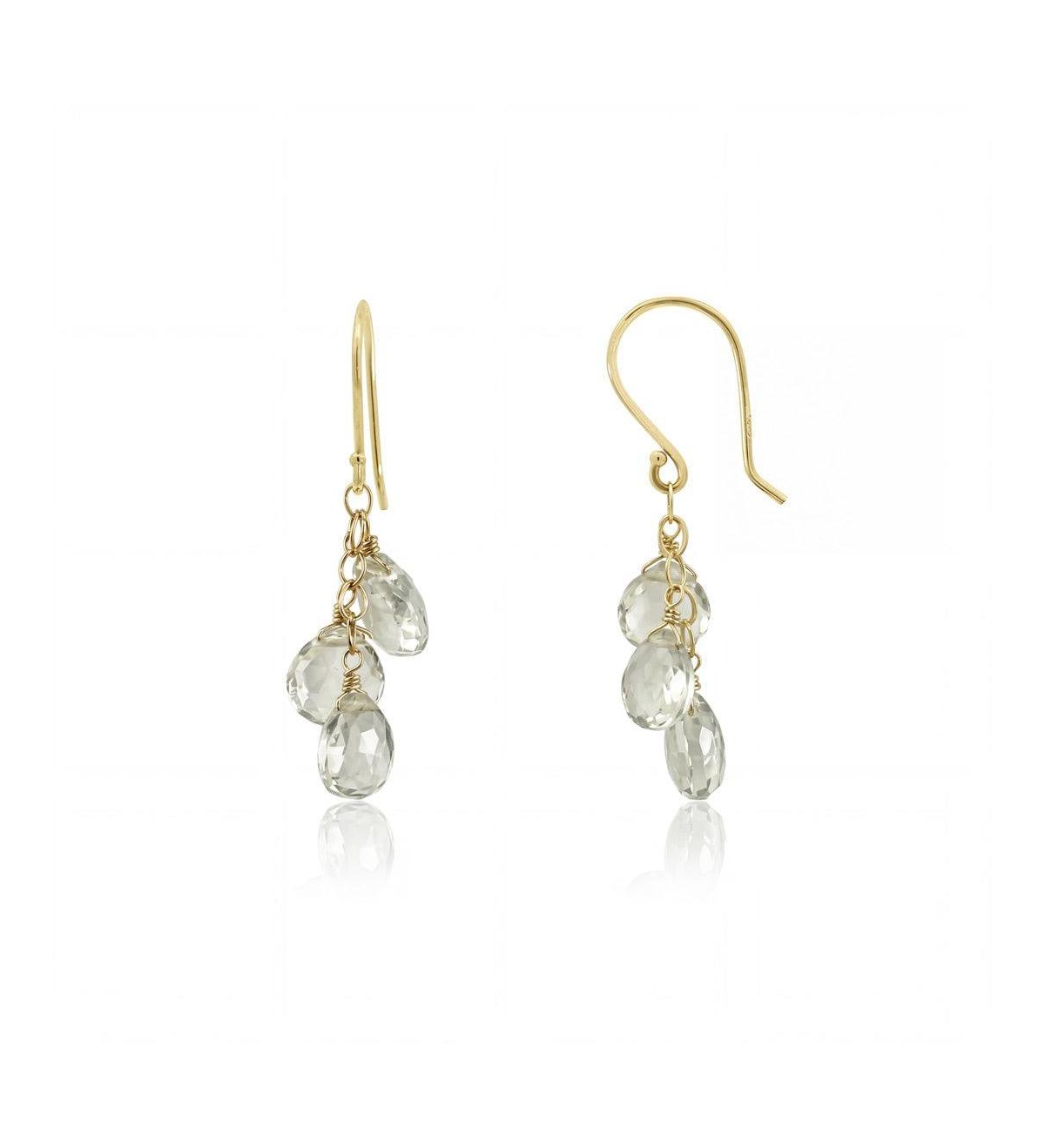 Click here for The Lovery Amethyst Bead Dangle Earrings 14K Gold... prices