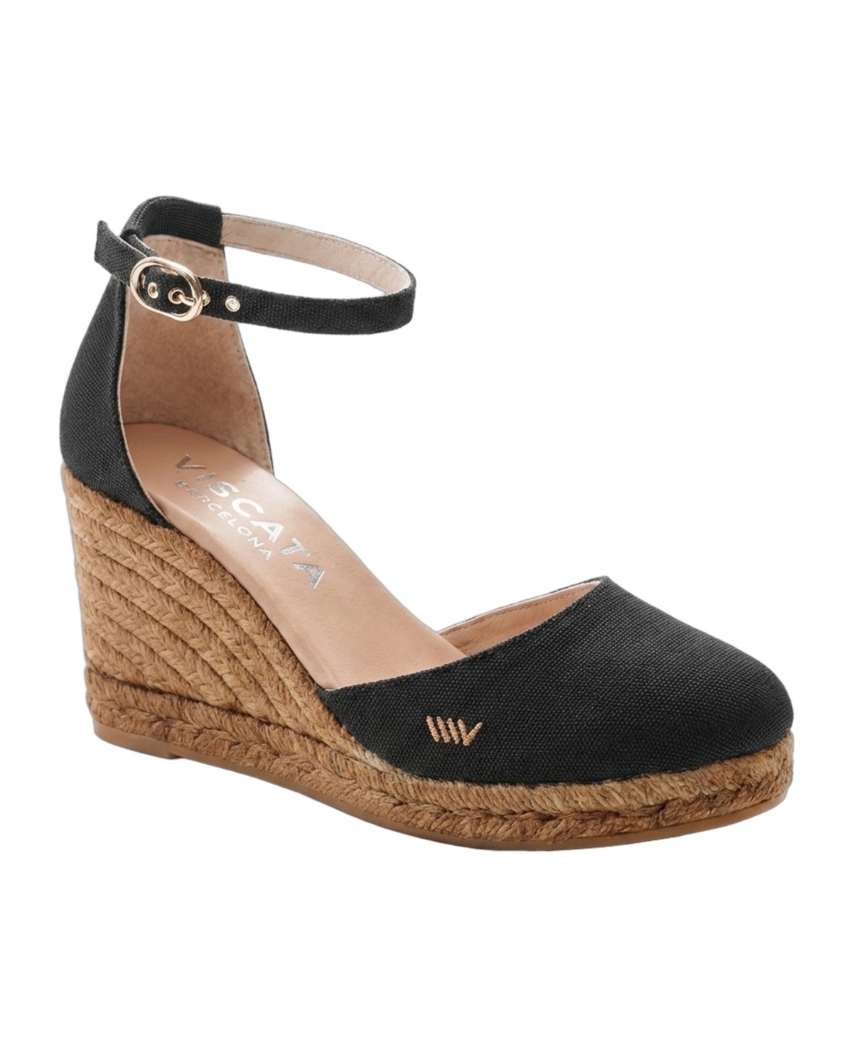 Click here for Estartit Canvas Espadrille Wedges - Black prices