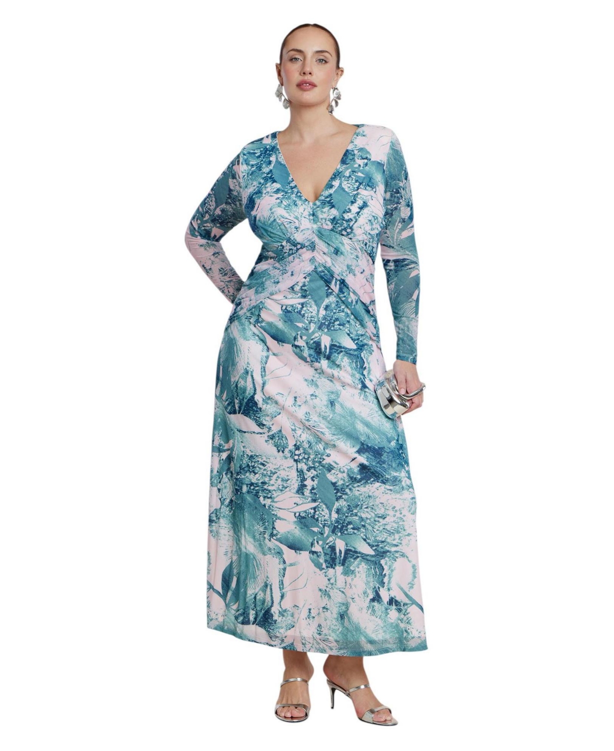 Click here for Eloquii Womens Printed Mesh Maxi Dress - Salina prices
