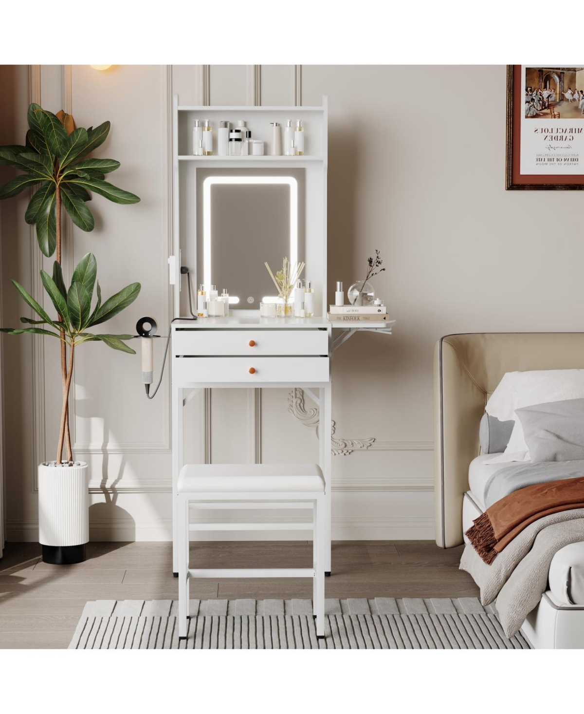 Click here for Homfan vanity desk with Led mirror  touch dimming... prices