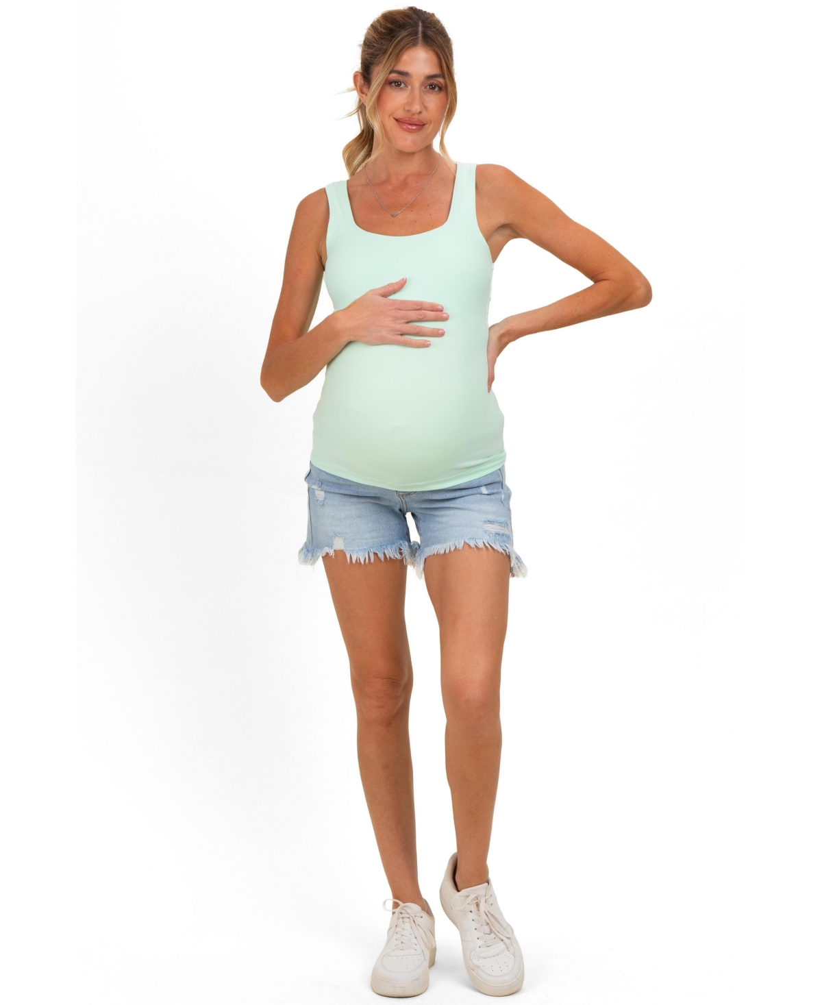 Click here for Pinkblush Maternity Light Denim Boyfriend Shorts -... prices