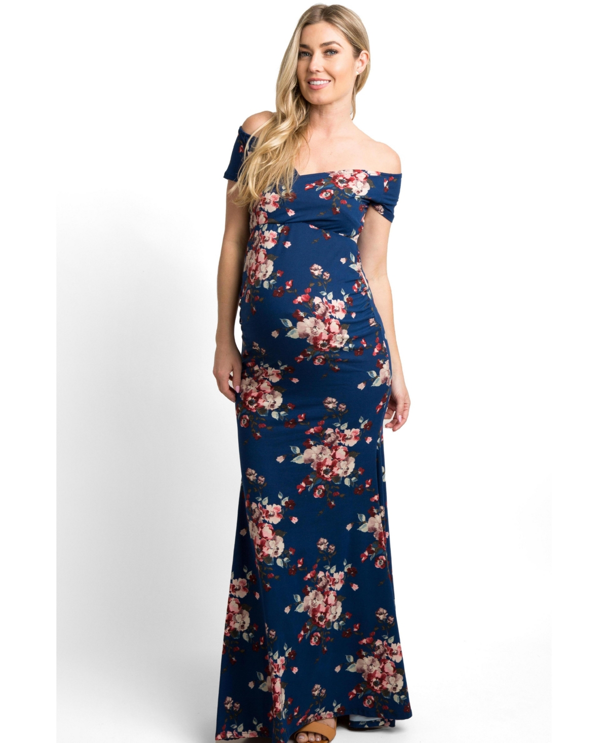 Click here for Pinkblush Maternity Navy Floral Off Shoulder Wrap... prices