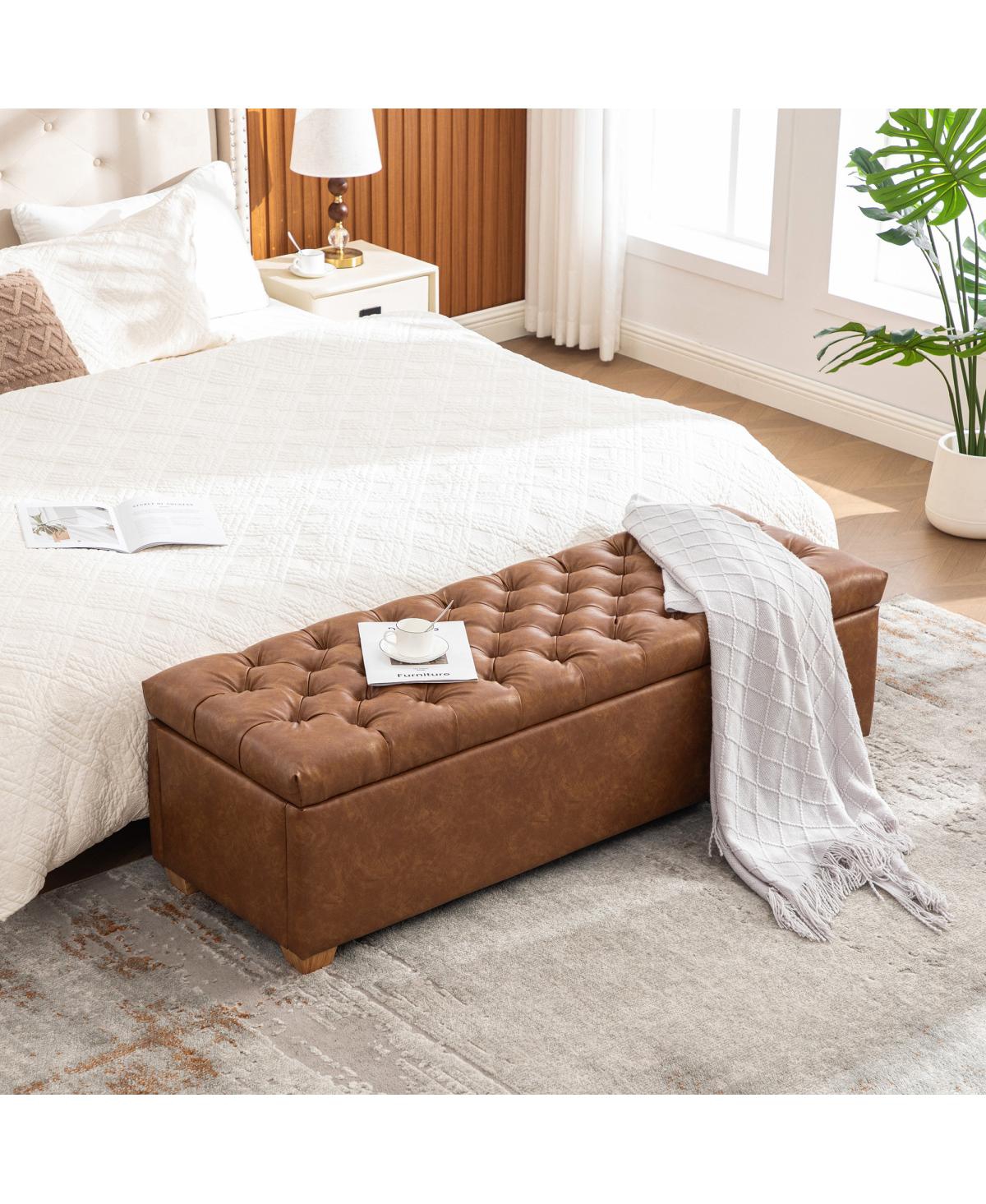 Click here for Streamdale Furniture Pu Storage Bench  Tufted Flip... prices