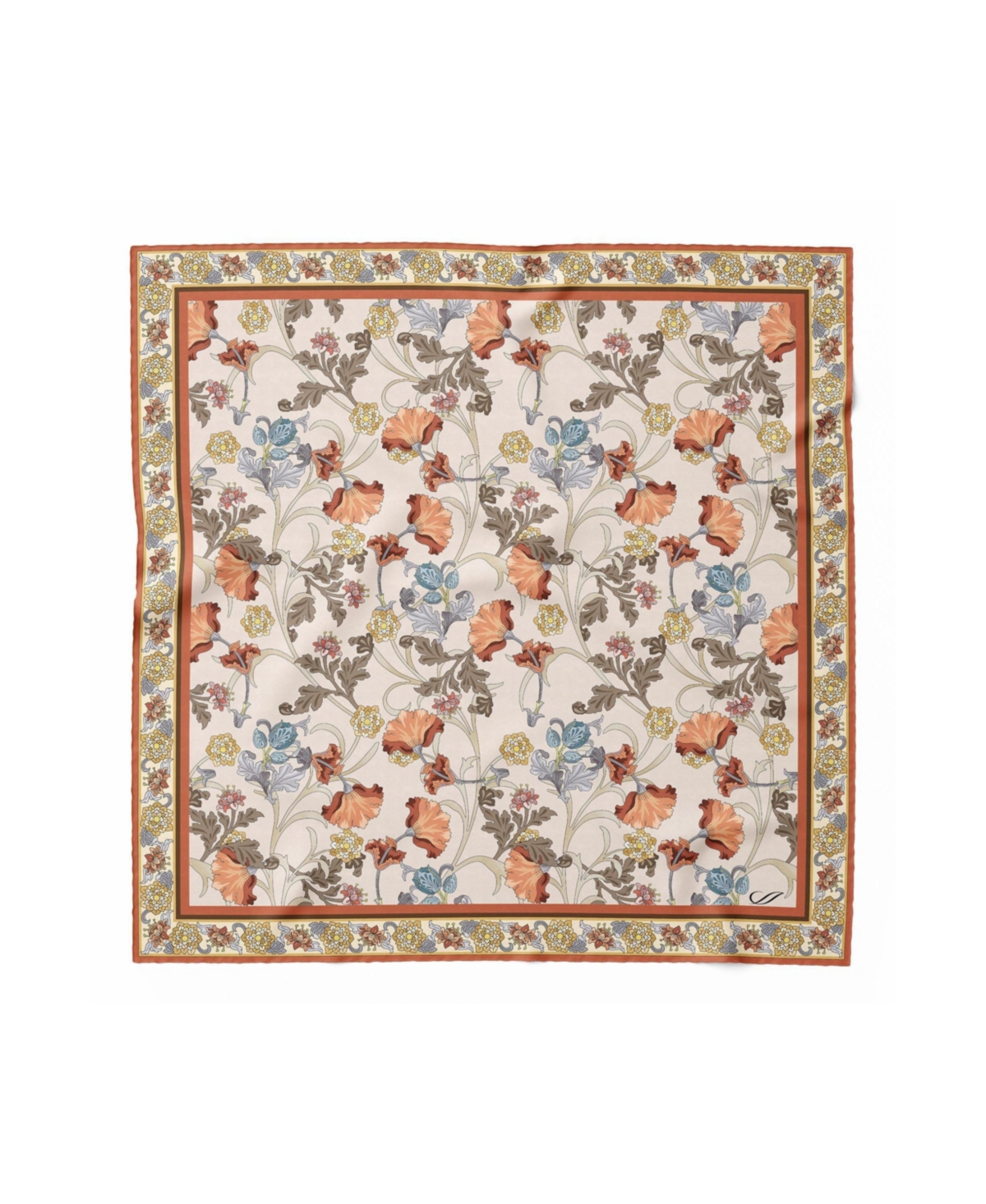Click here for Elizabetta Mens Ravello Silk Pocket Square - Rust prices