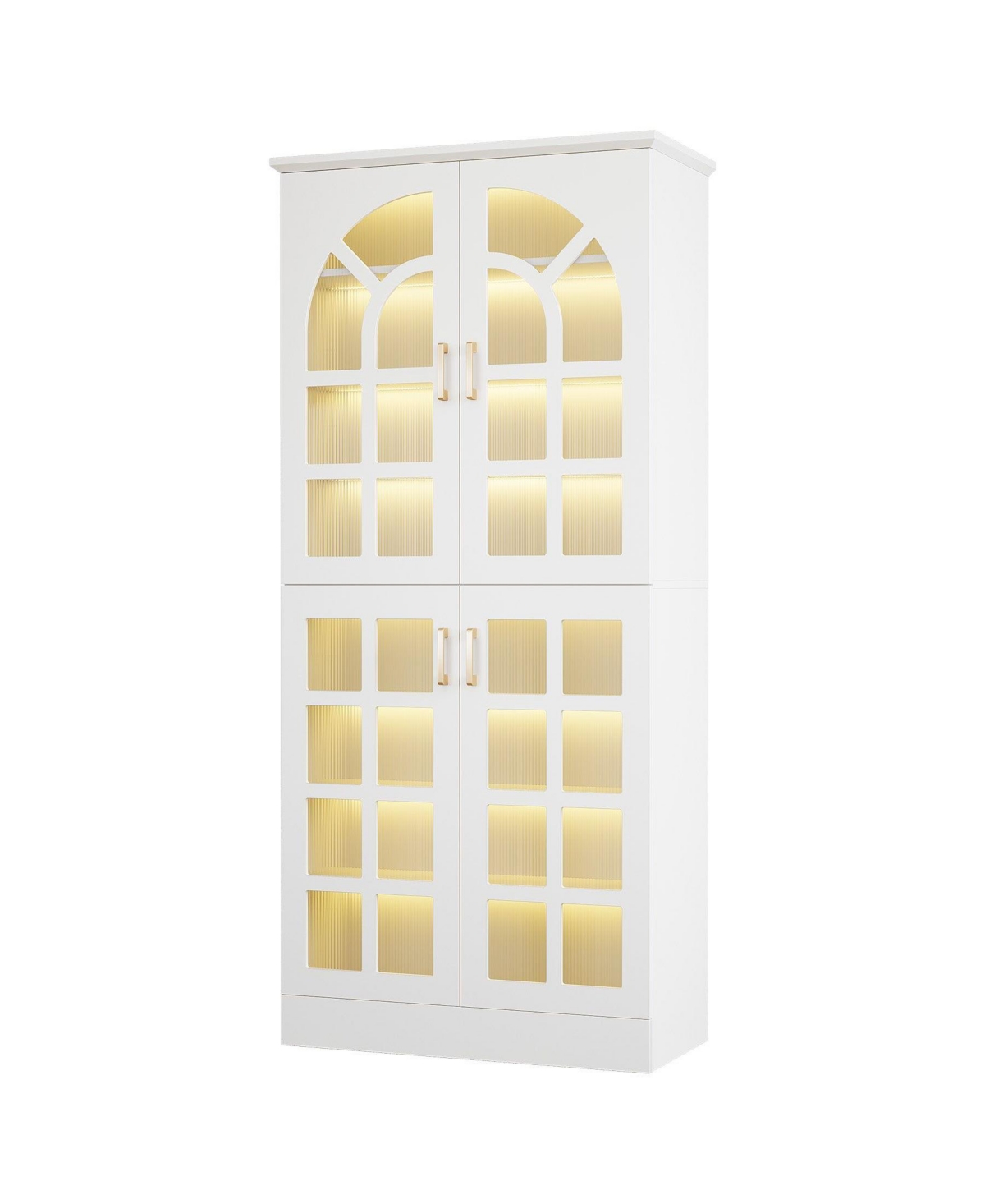 Click here for Slickblue Led-Illuminated Bookcase Cabinet with Do... prices