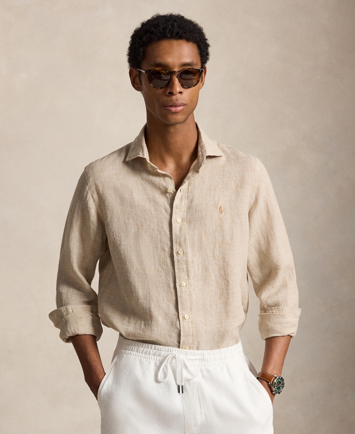 Click here for Polo Ralph Lauren Mens Classic Fit Linen Shirt - C... prices