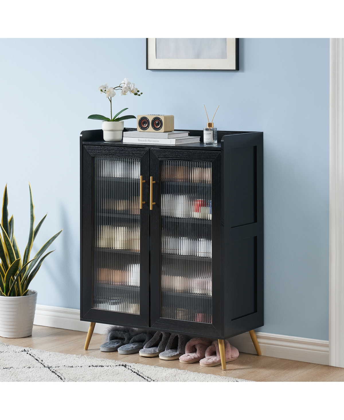 Click here for homfan Modern 5-Tier Shoe Cabinet with Glass Doubl... prices