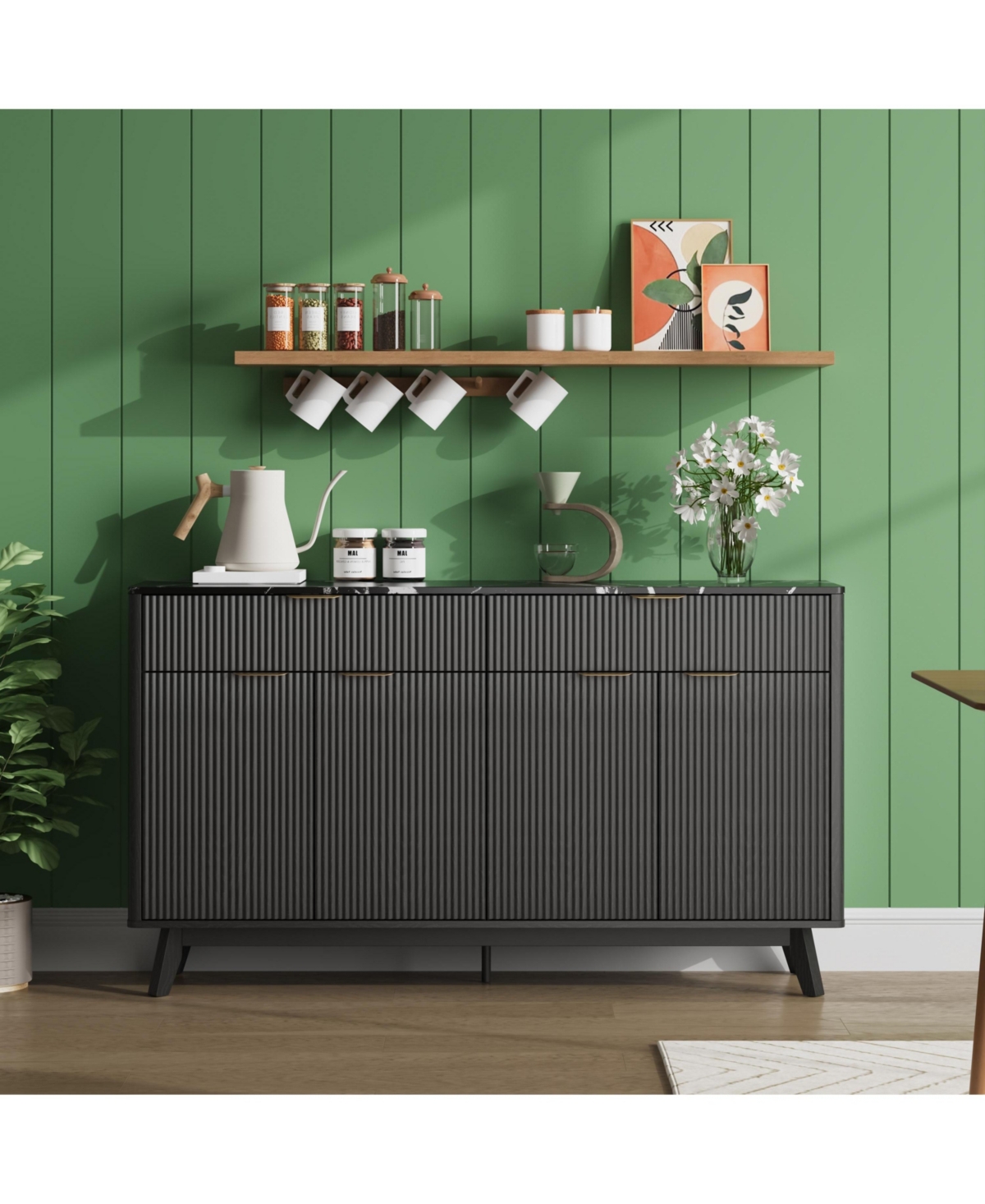 Click here for gaomon 60 Inch Fluted Sideboard Cabinet  4 Doors... prices