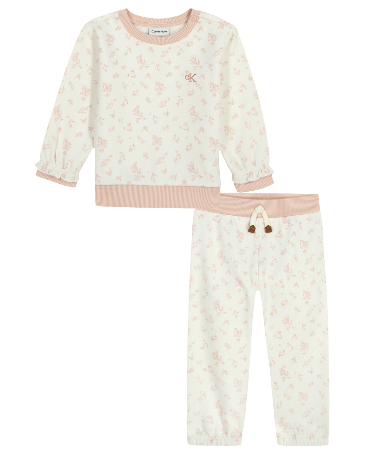 Click here for Calvin Klein Baby Girls Printed Sweatshirt and Jog... prices