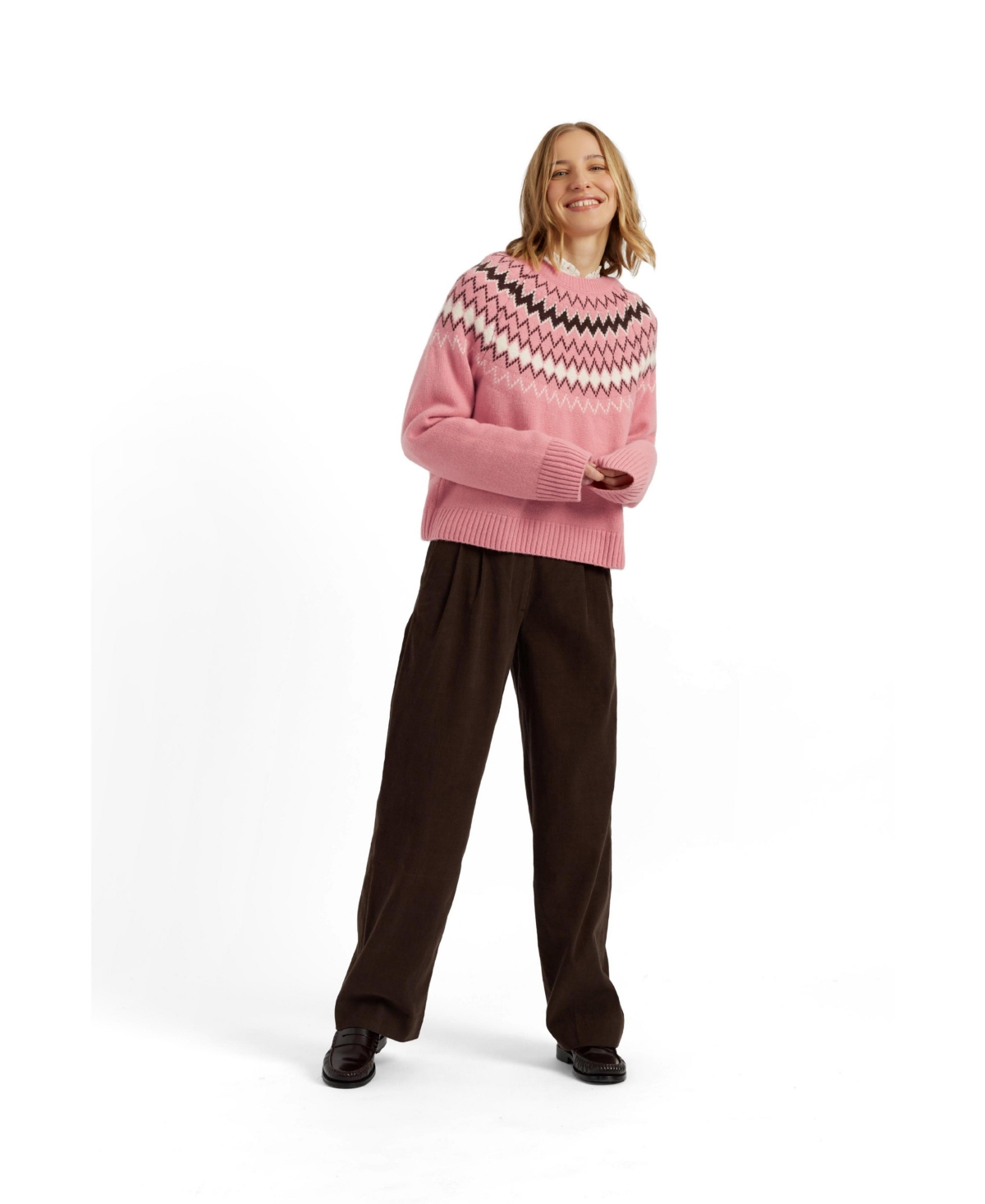 Click here for Chinti and Parker Womens Wool-Cashmere Fair Isle S... prices