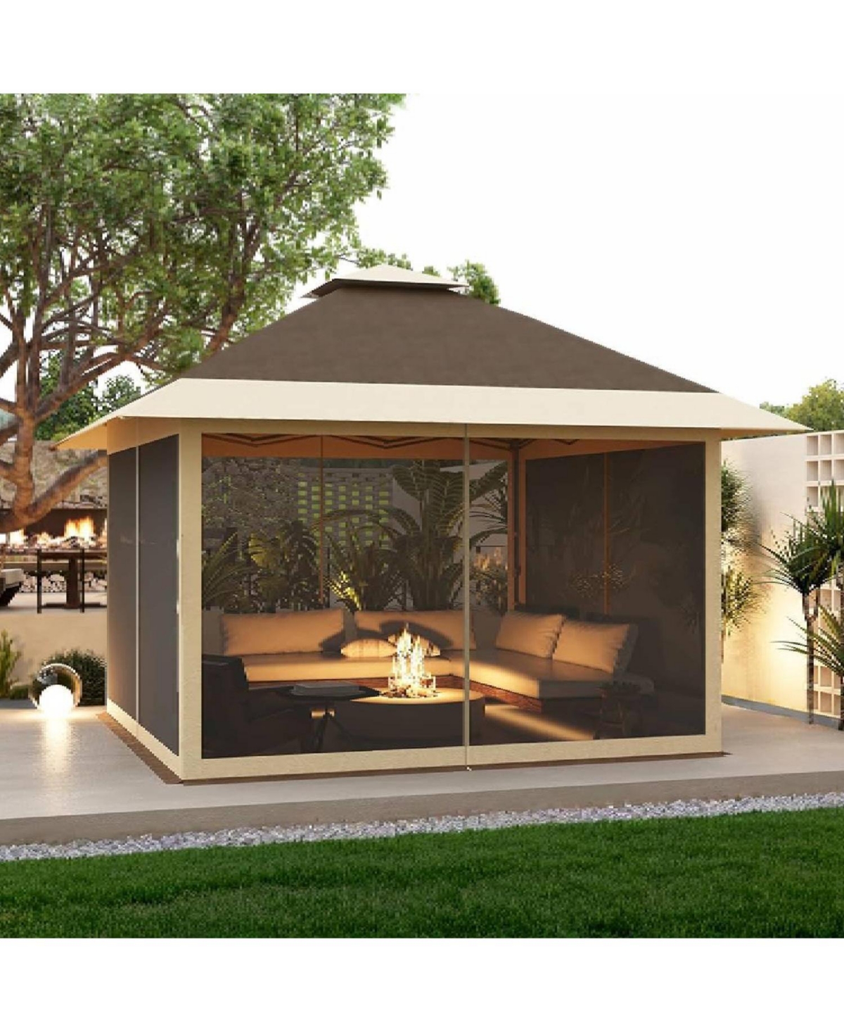 Click here for gaomon Pop Up Gazebo Outdoor Canopy Shelter - Brow... prices