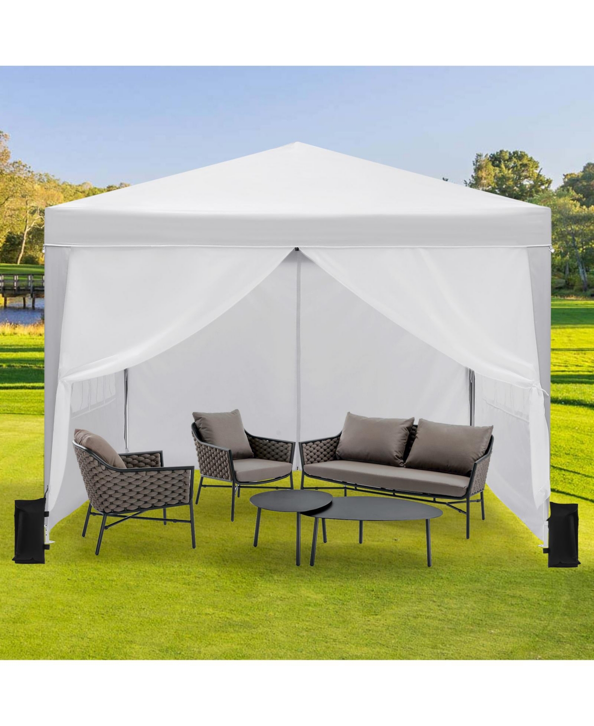 Click here for homfan Pop Up Canopy Tent â 6 Sidewalls  Heavy D... prices