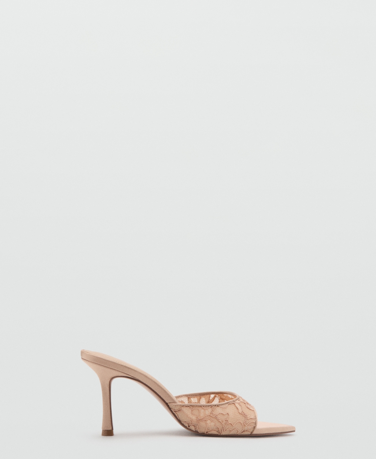 Click here for Mango Womens Lace Heeled Sandals - Nude prices