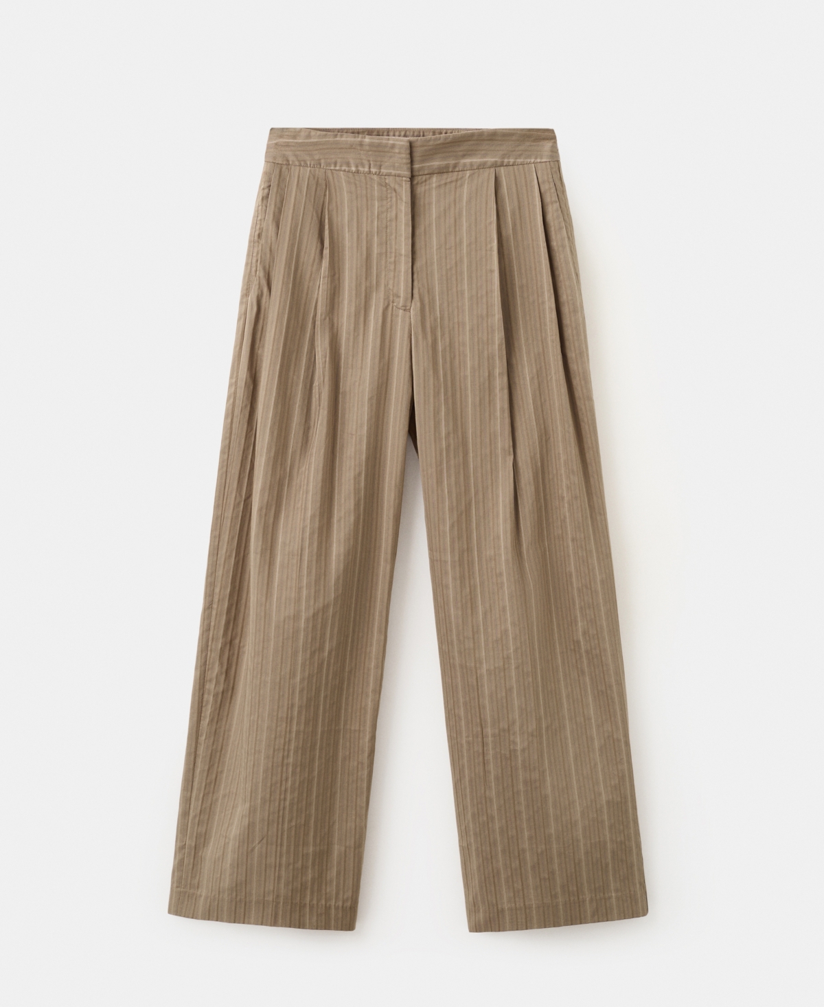 Click here for Mango Womens High-Waist Straight Pants - Brown prices