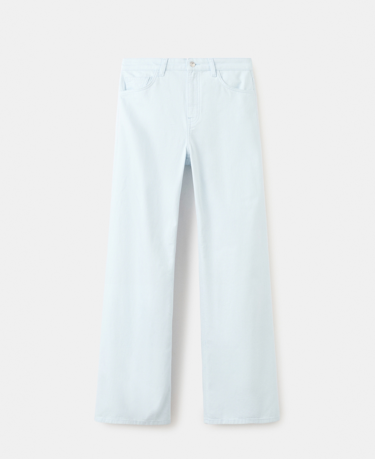 Click here for Mango Womens Wide Leg Mid-Rise Jeans - Sky Blue prices