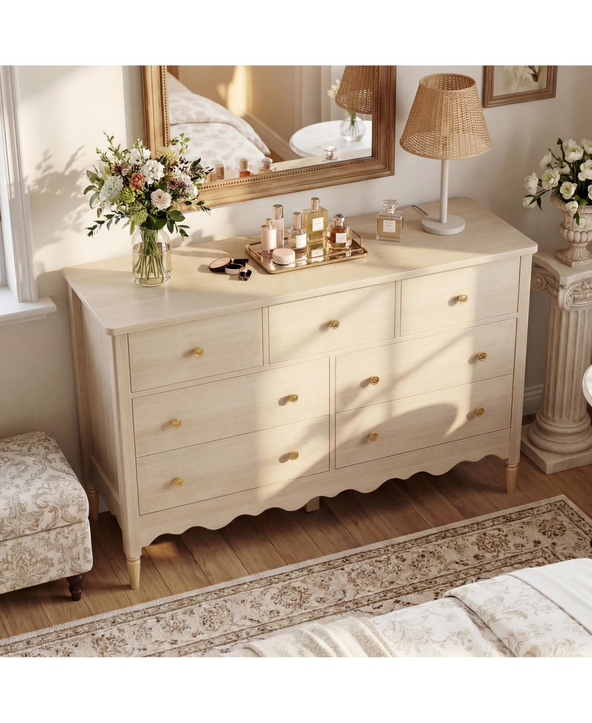 Click here for Aheaplus 47 Wooden 7-Drawers Cabinet  Farmhouse Dr... prices