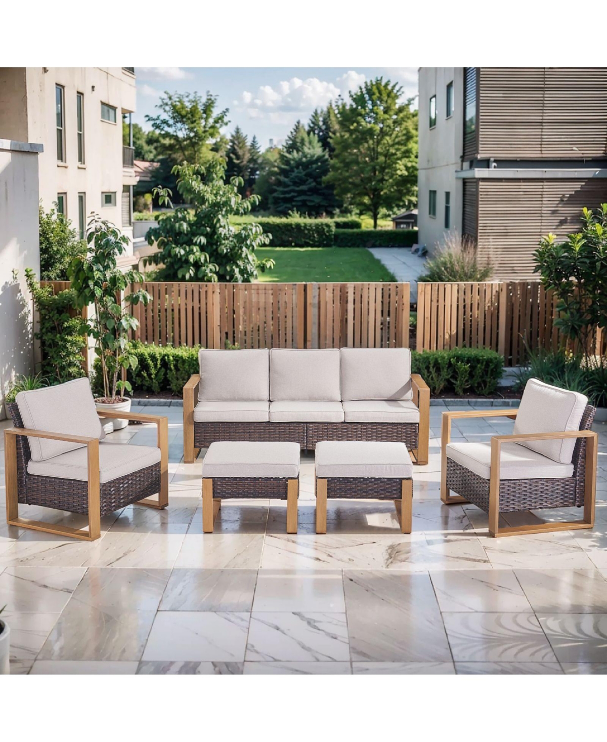 Click here for Pocassy Wicker Patio Furniture Set  High Back Outd... prices
