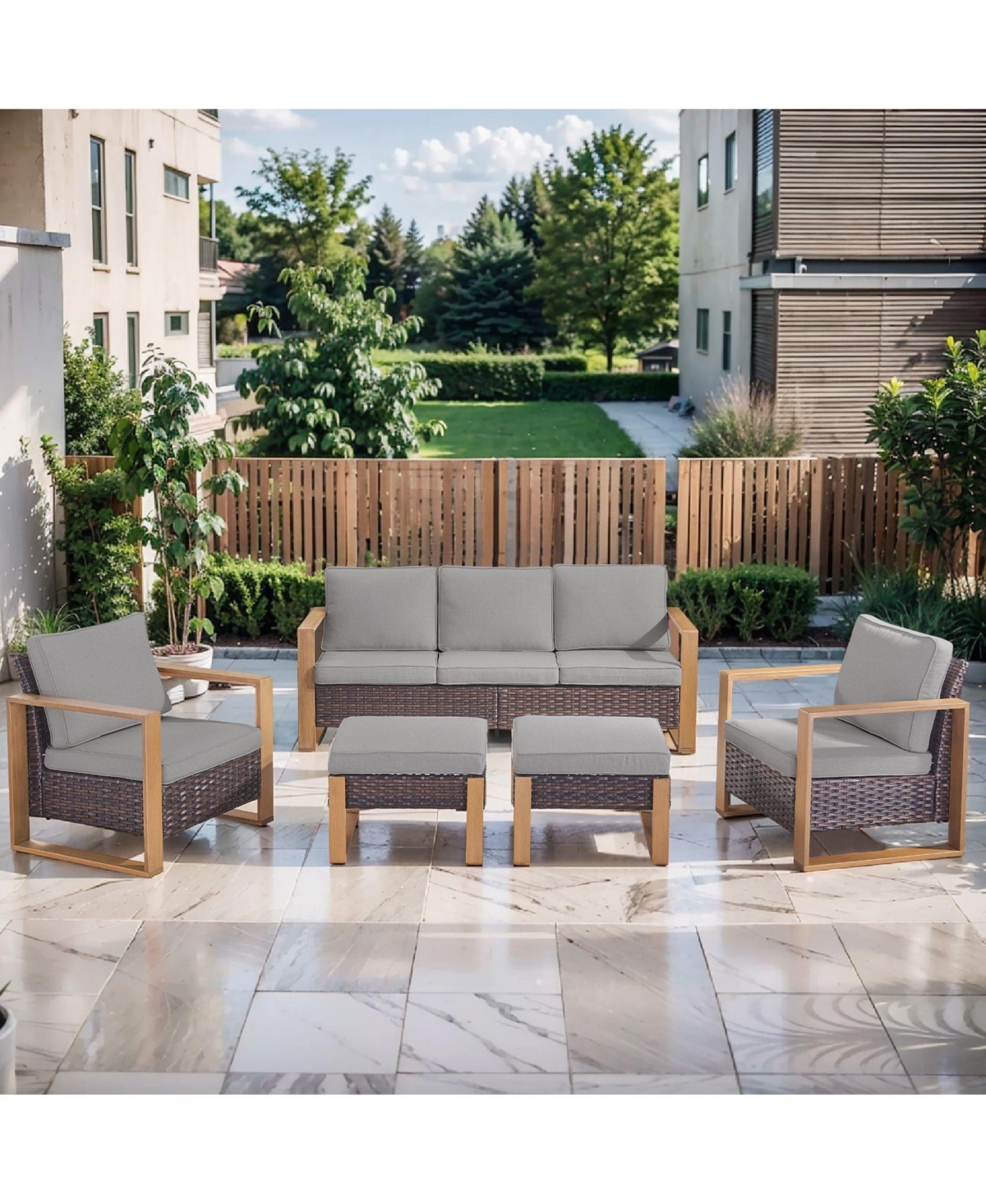 Click here for Pocassy Wicker Patio Furniture Set  High Back Outd... prices