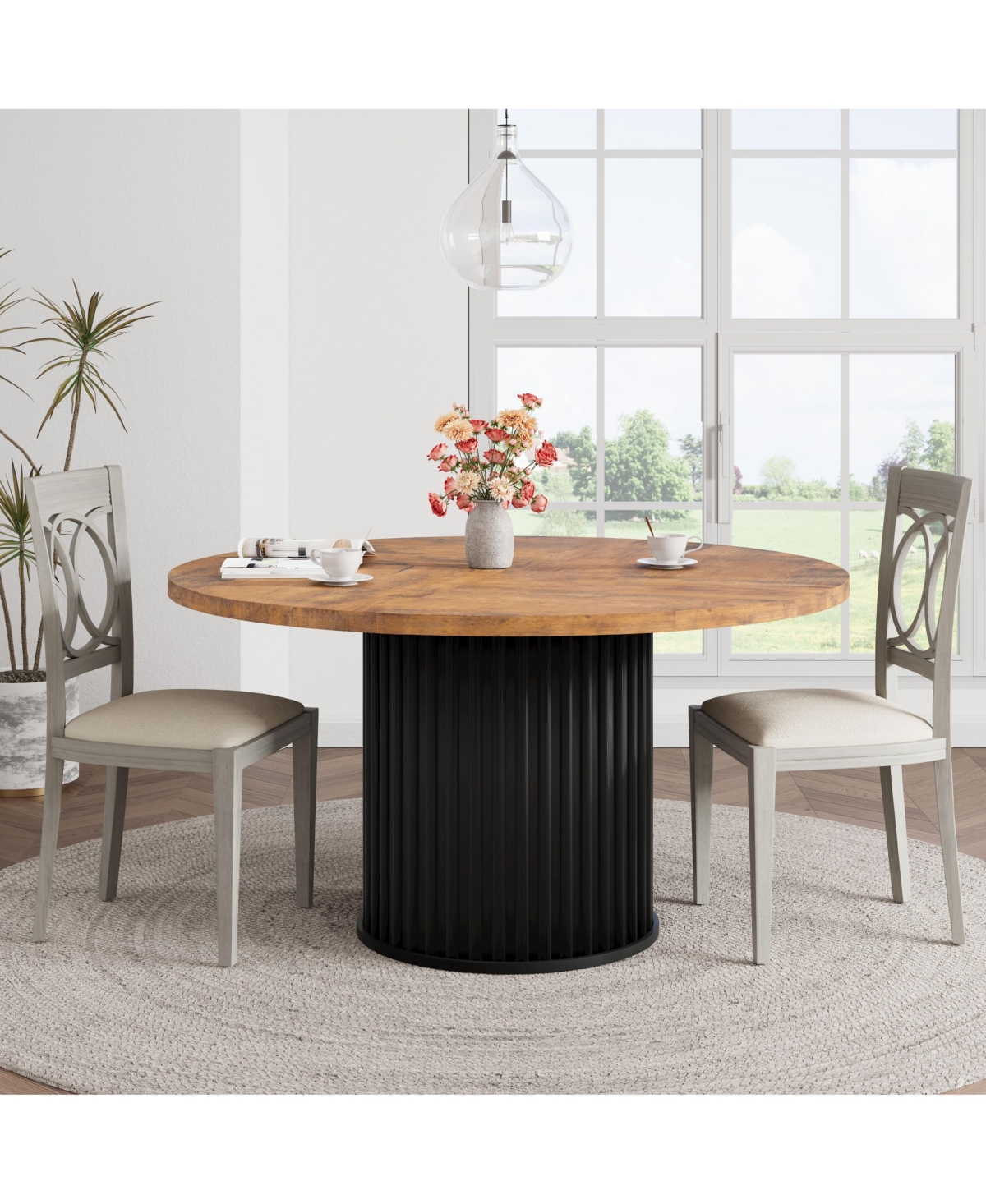 Click here for gaomon 47 Round Dining Table for 4-6 People  Dinin... prices