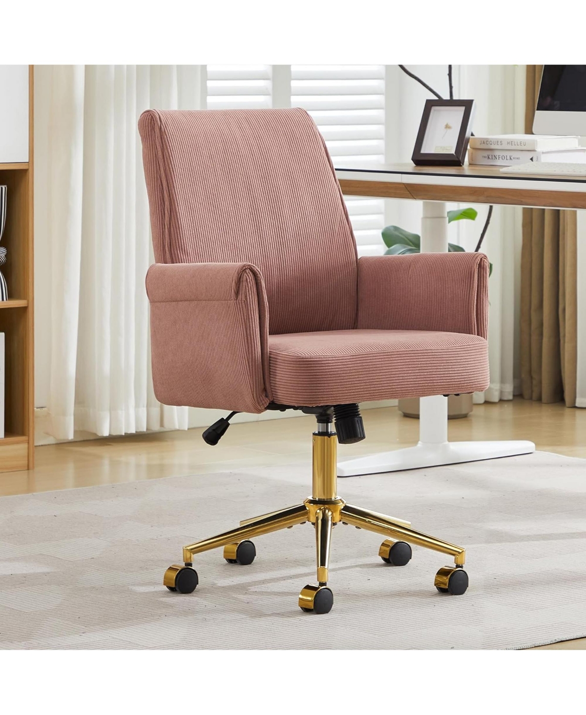 Click here for Rainsken Striped Velvet Office Chair - Adjustable... prices