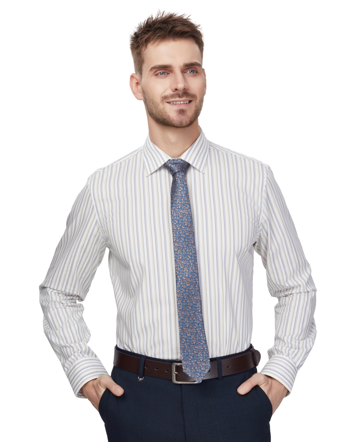 Click here for Bar Iii Mens Harvest Stripe Slim-Fit Stretch Sprea... prices