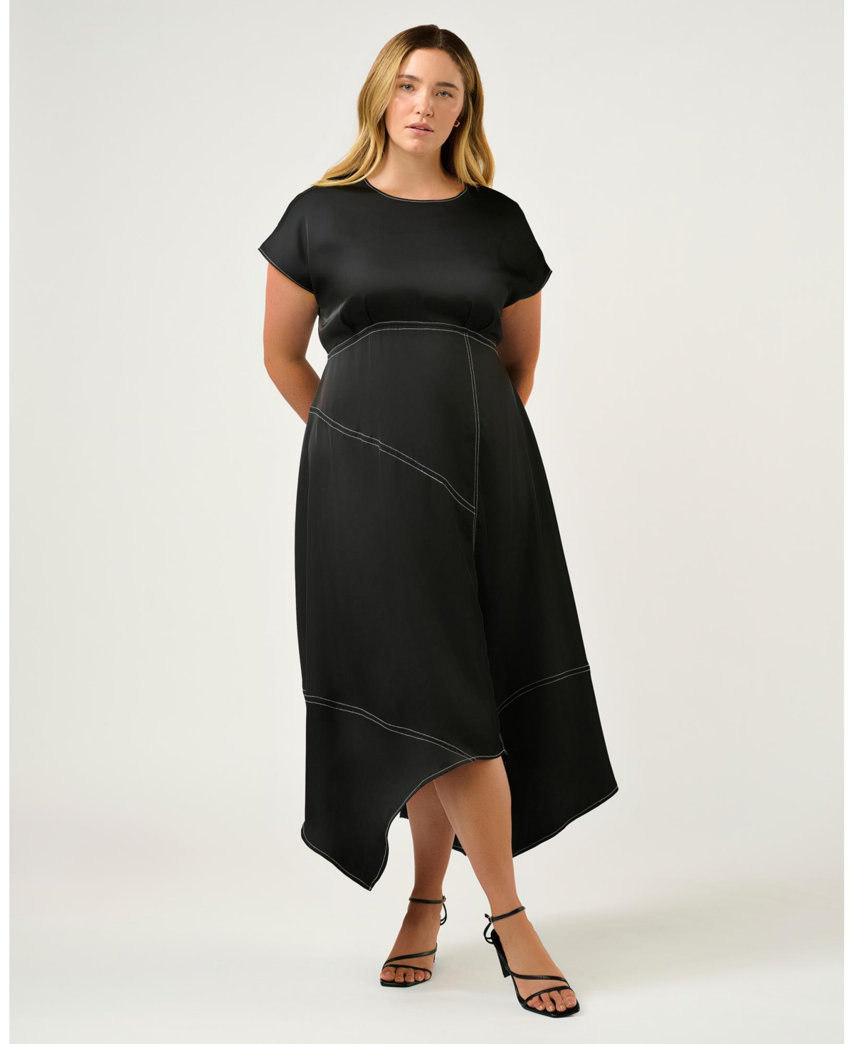 Click here for Estelle Womens Josephine Contrast Stitch Dress - B... prices