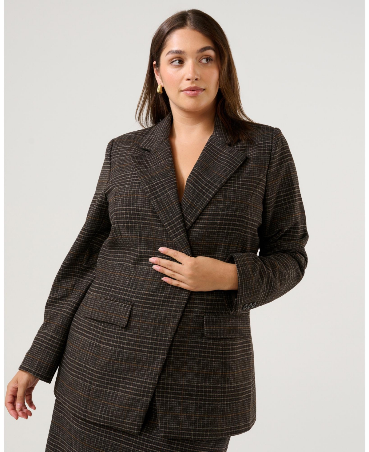 Click here for Estelle Womens Noel Check One-Button Blazer Jacket... prices