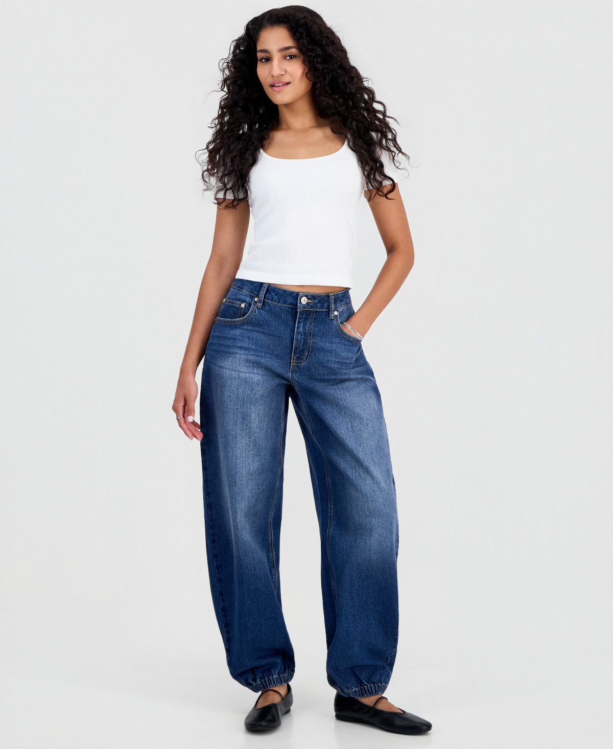 Click here for Madden Girl Juniors Balloon-Leg Jogger Jeans - Dar... prices