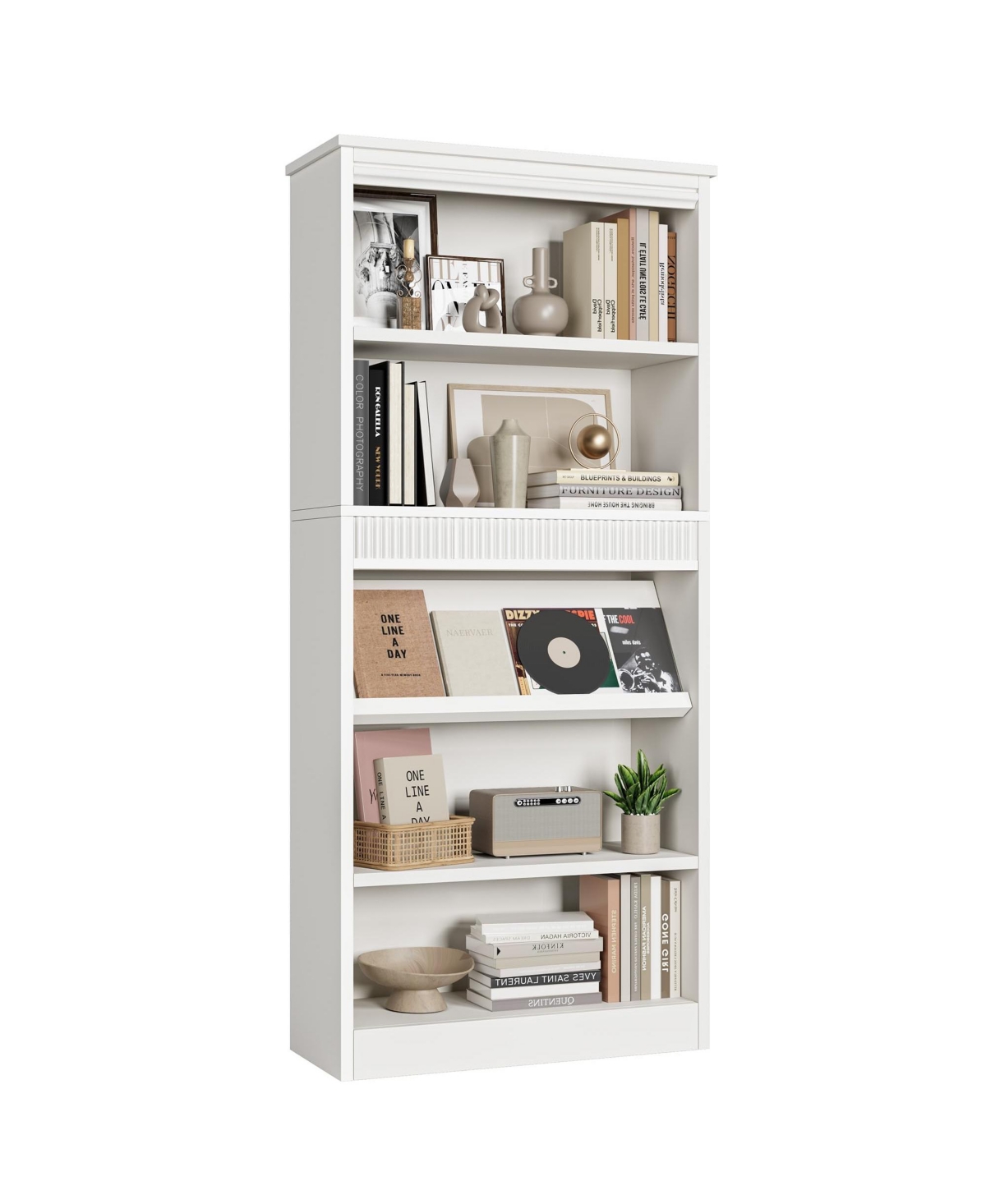 Click here for gaomon 71 Inch 5-Tier Wooden Bookshelf - Large Cap... prices