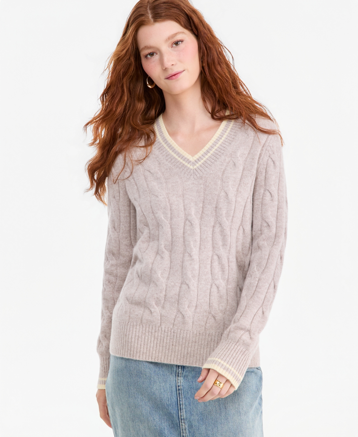 Click here for Charter Club Womens 100 Cashmere Cable-Knit Tipped... prices