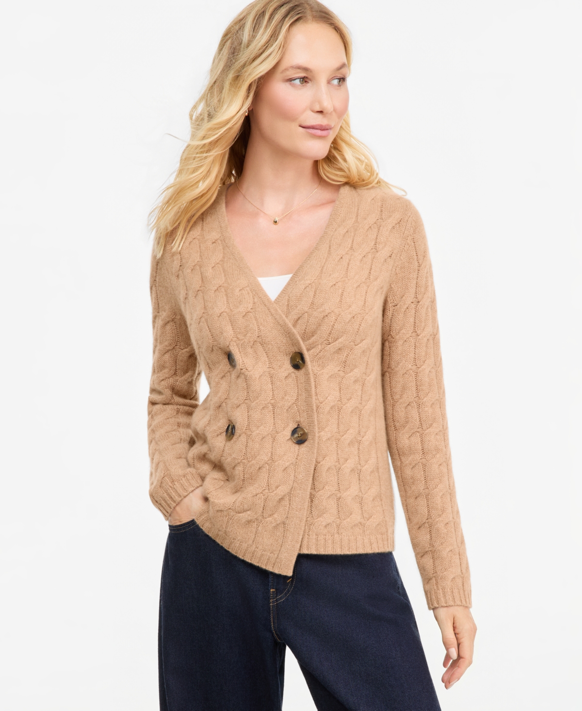 Click here for Charter Club Womens 100 Cashmere Cable-Knit V-Neck... prices