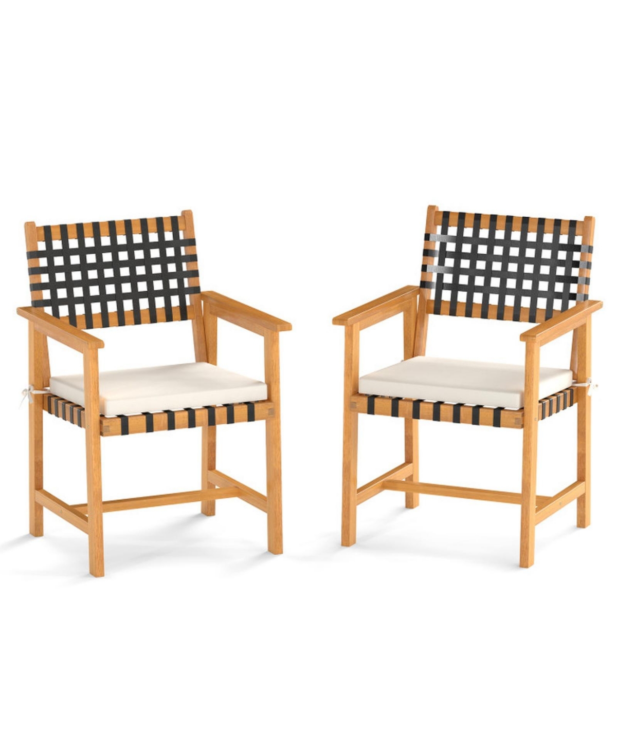 Click here for Sugift Set of 2 Acacia Wood Outdoor Dining Chairs... prices