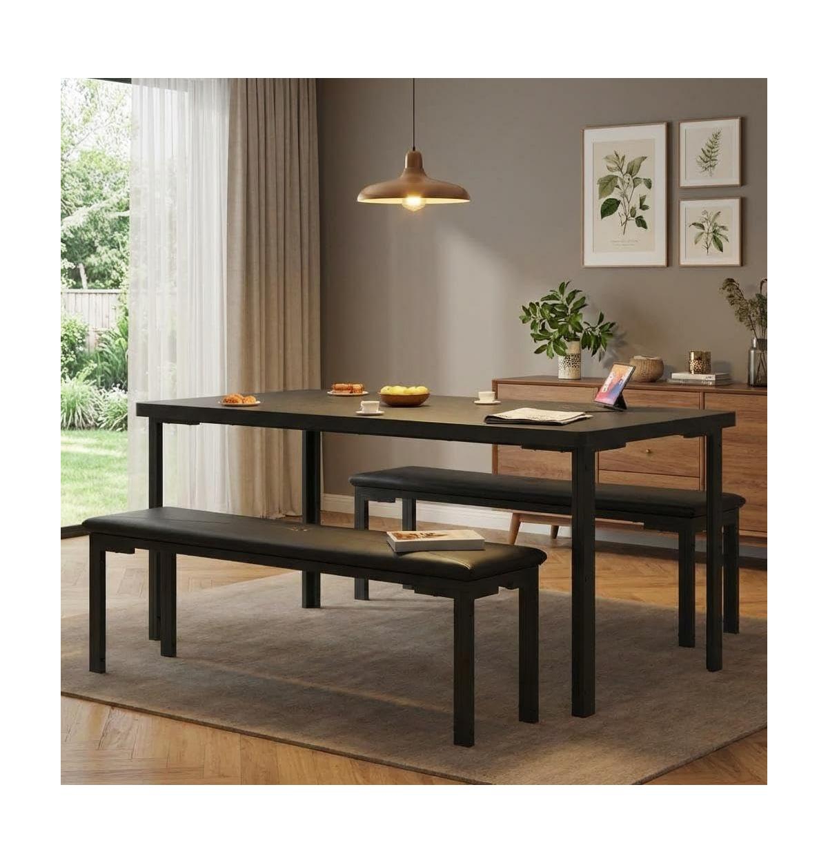 Click here for gaomon 3-Piece Dining Set for 4 with Upholstered B... prices