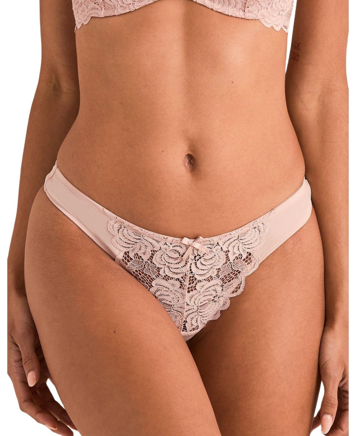 Click here for Adore Me London Womens Thong Panty - Medium beige prices
