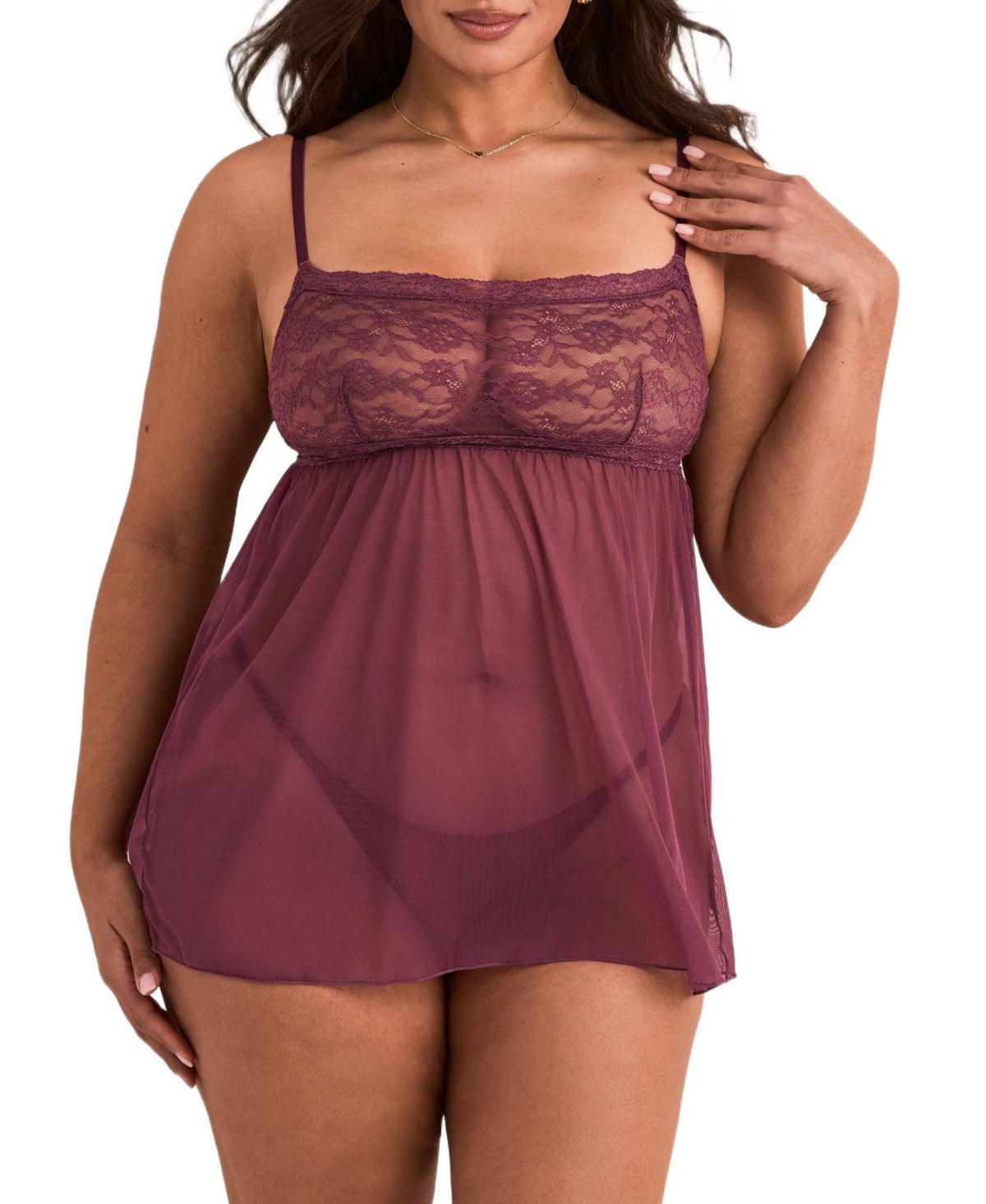 Click here for Adore Me Plus Size Collie Babydoll Lingerie - Dark... prices