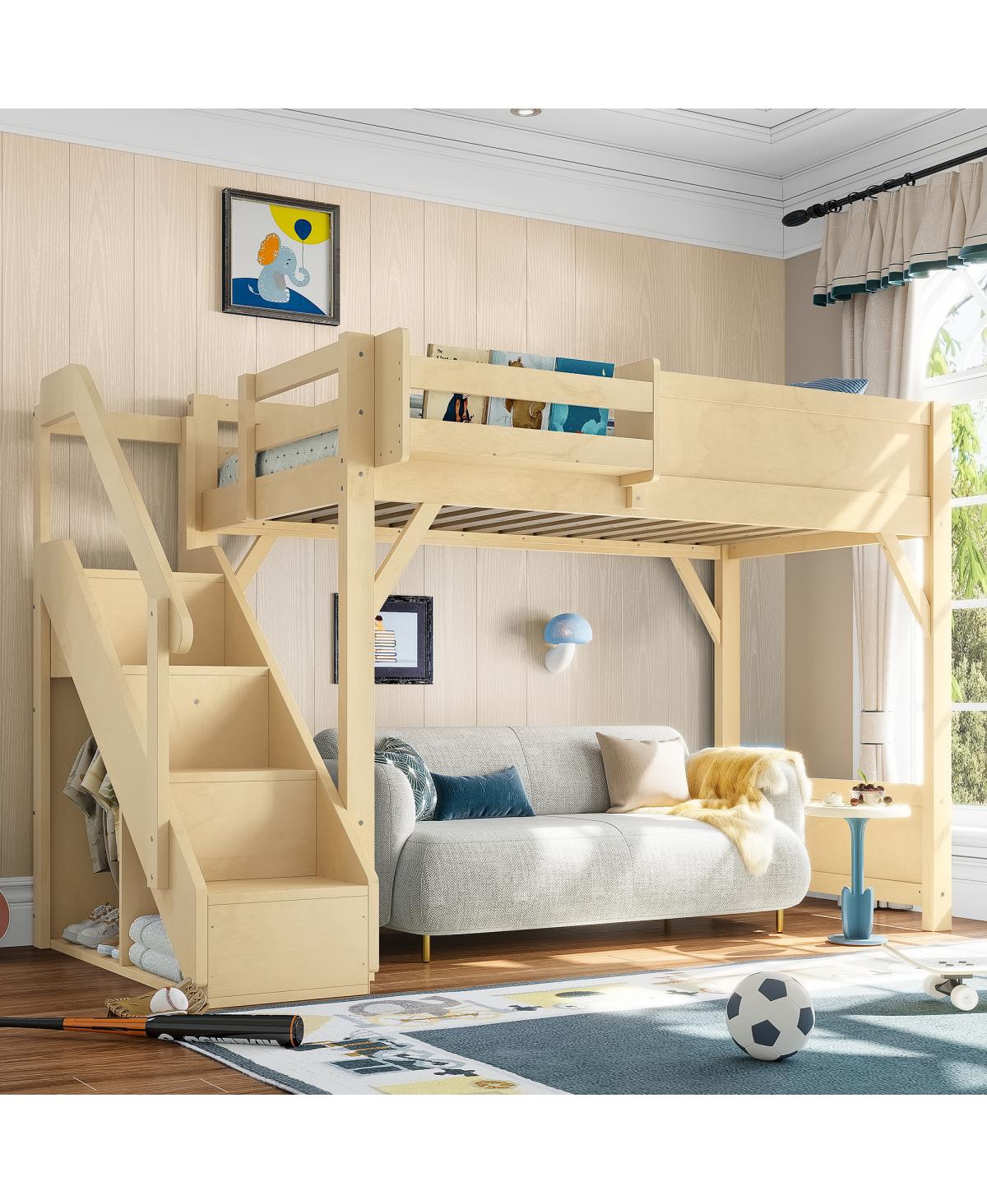 Click here for Streamdale Furniture Solid Wood Loft Bed with Ward... prices