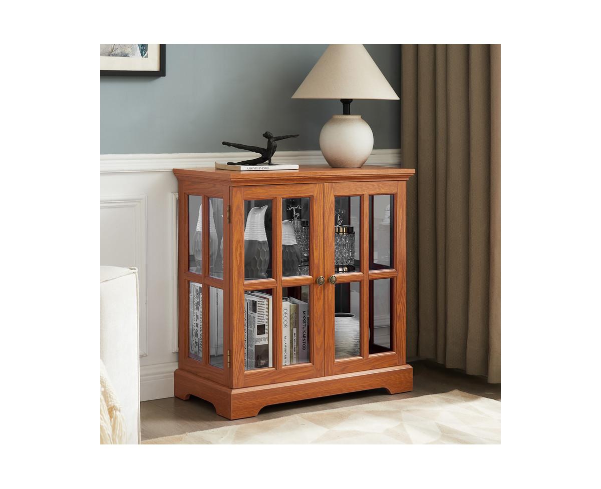 Click here for Retro Two-Door Glass Display Cabinet Remote Contro... prices