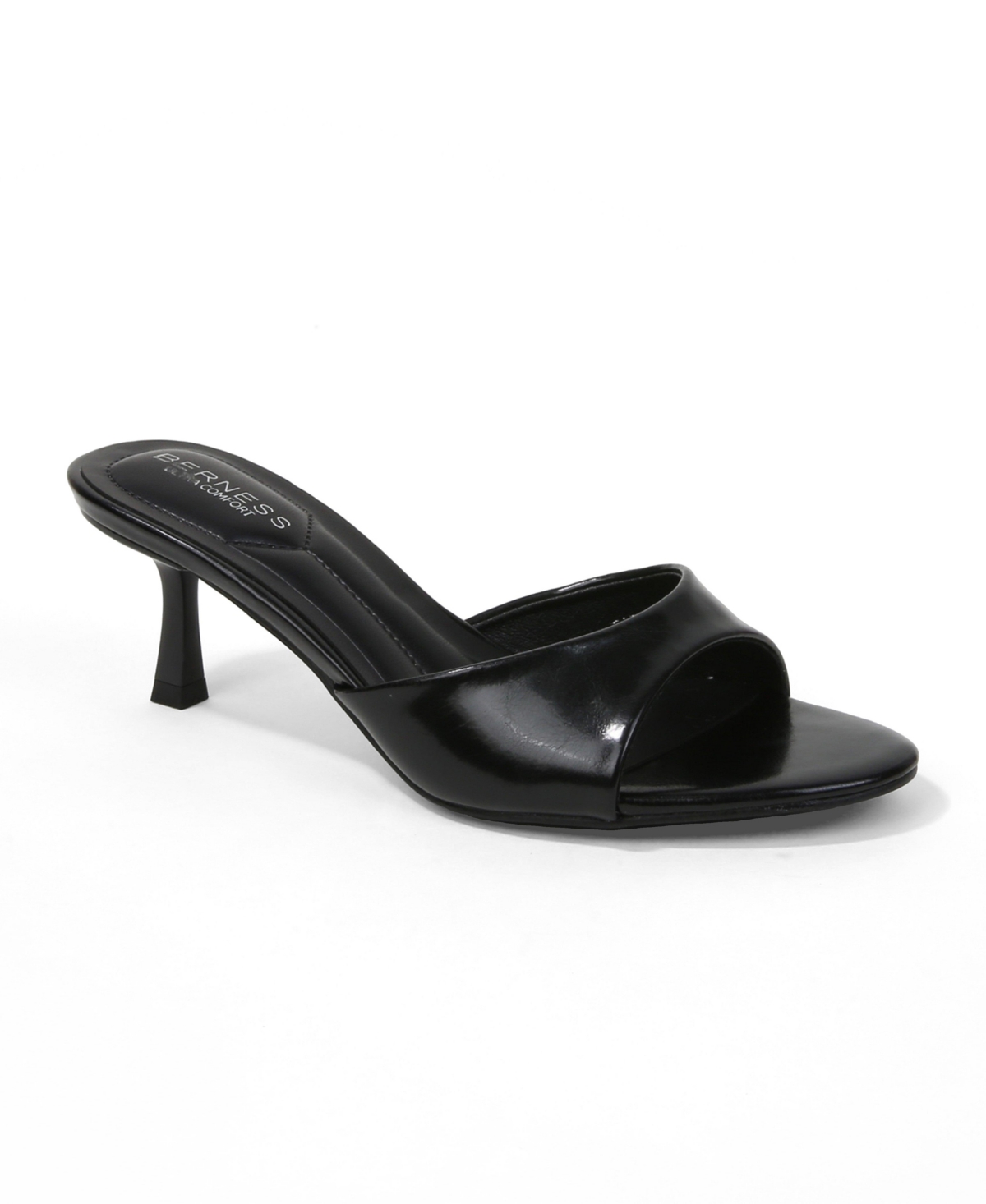 Click here for Berness Womens Cath Minimalist Heeled Slides - Bla... prices