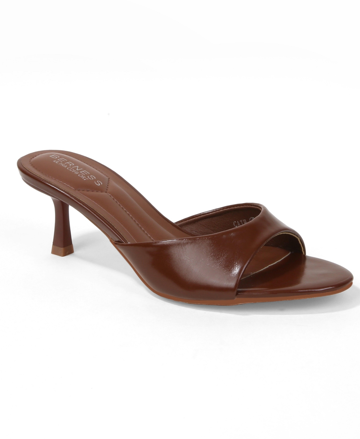 Click here for Berness Womens Cath Minimalist Heeled Slides - Bro... prices