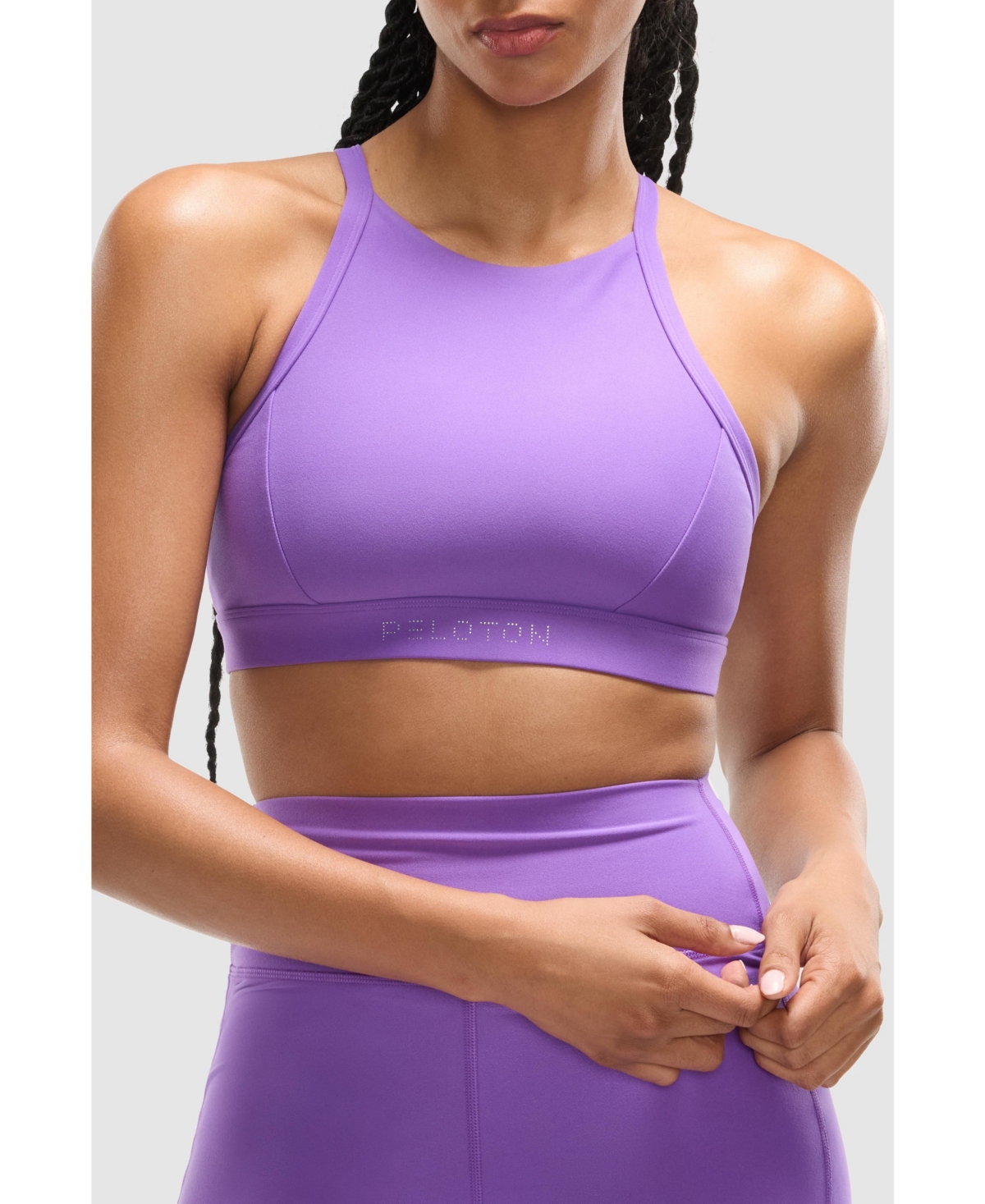 Click here for Peloton Womens Cadent Racer Front Bra - Bright Pur... prices