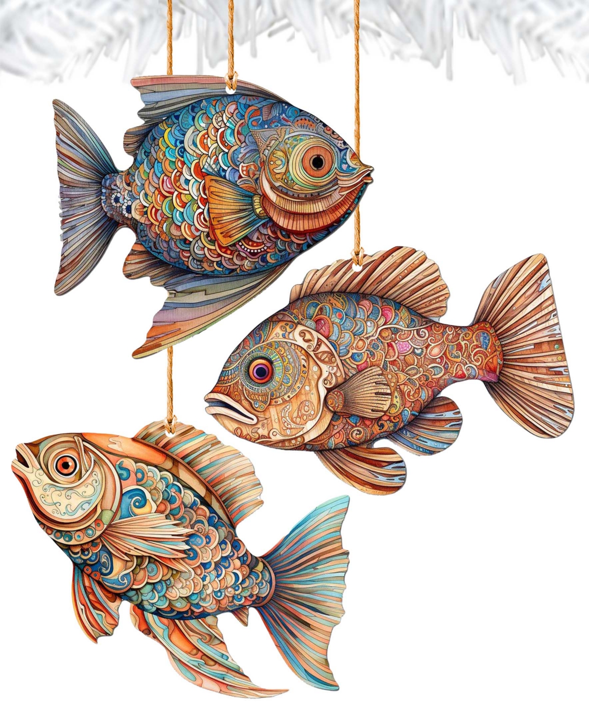Click here for Designocracy Colorful Fish Holiday Ornaments  Set... prices