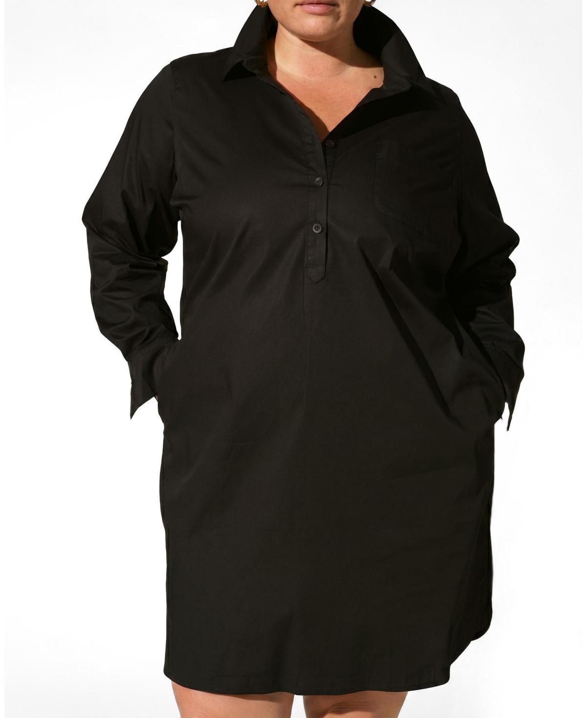 Click here for Universal Standard Plus Size Stretch Poplin Rubico... prices