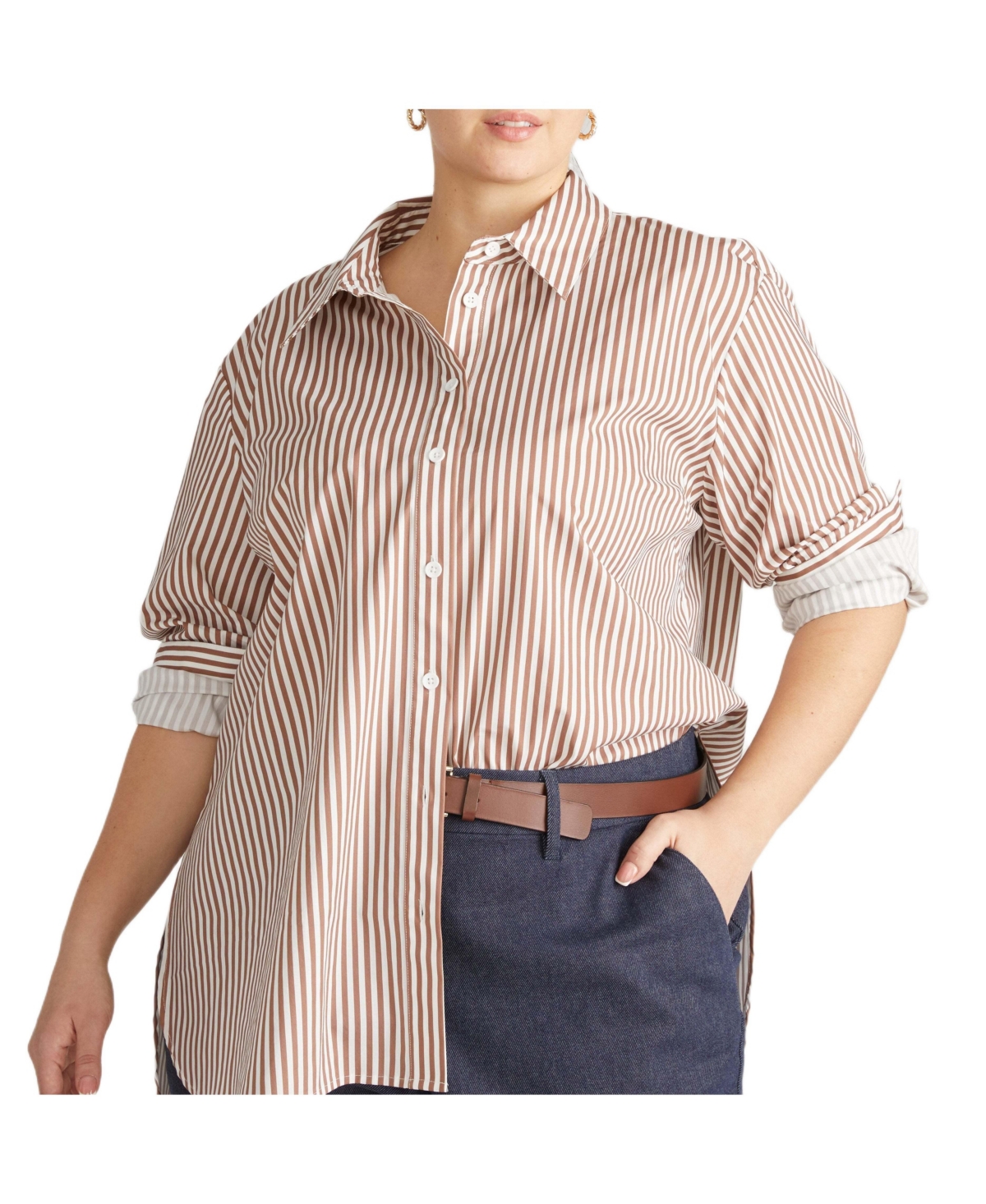 Click here for Universal Standard Plus Size Artist Poplin Shirt -... prices
