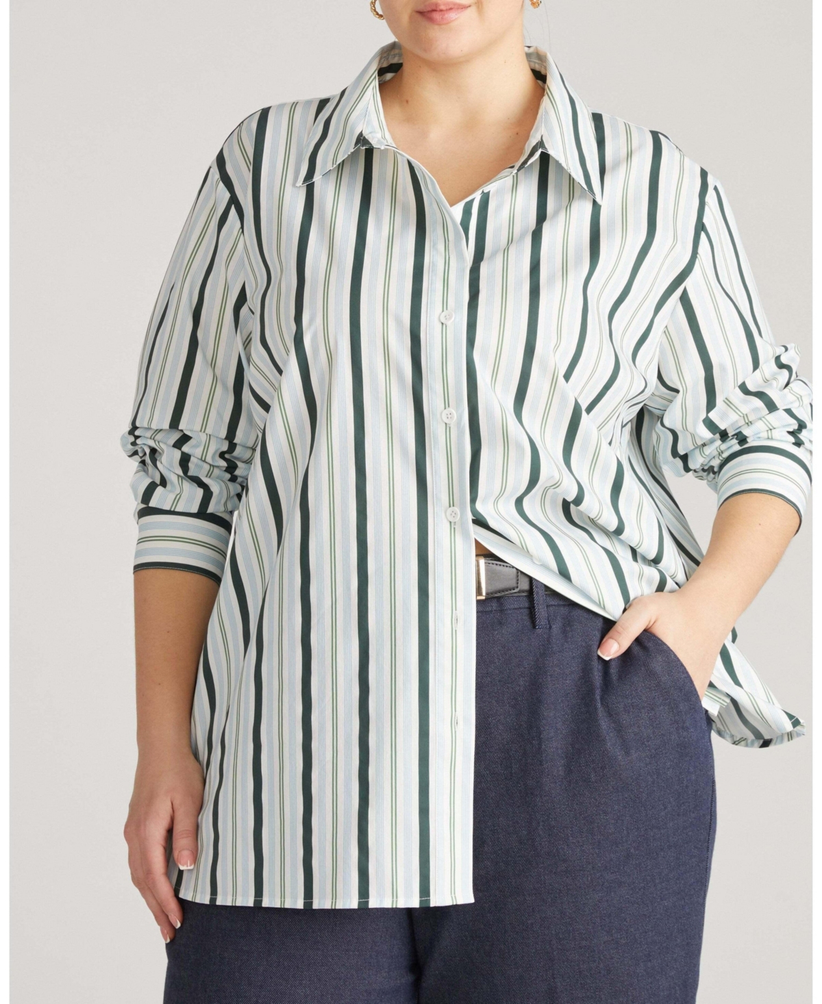 Click here for Universal Standard Plus Size Artist Poplin Shirt -... prices