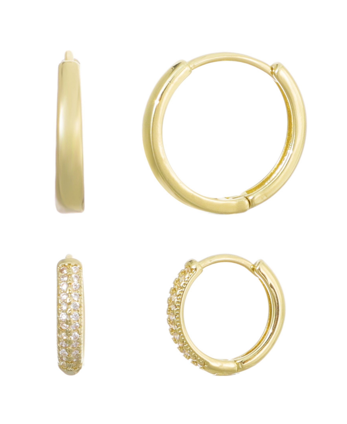 Click here for Adornia Gold Cubic Zirconia Hoop Earring 2-Piece S... prices