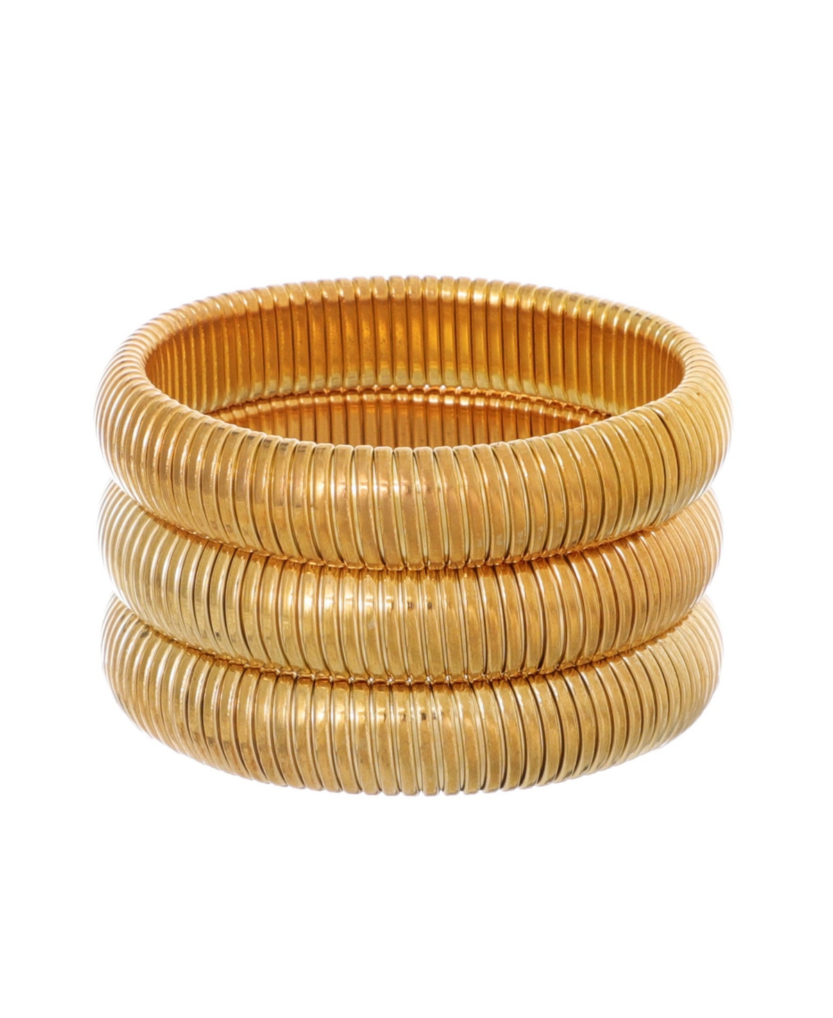 Click here for Adornia Gold Set of 3 Coil Stretch Bracelets - Gol... prices
