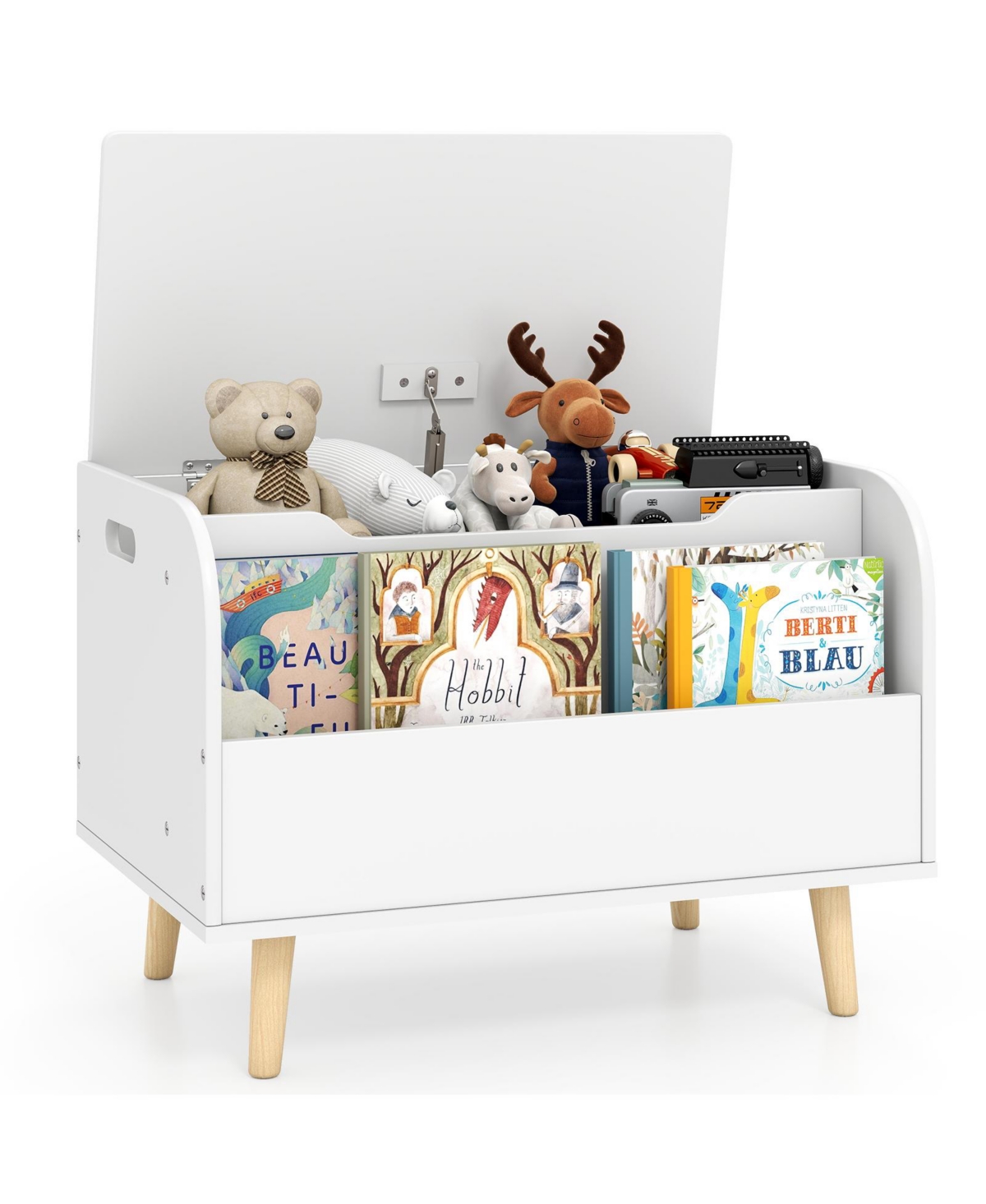 Click here for Gouun Kids Wooden Toy Box with Front Bookshelf and... prices
